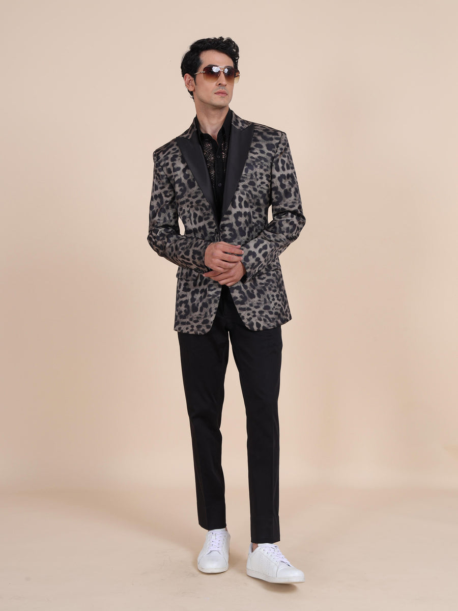 Leopard Tuxedo Jacket – WAREHOUSE