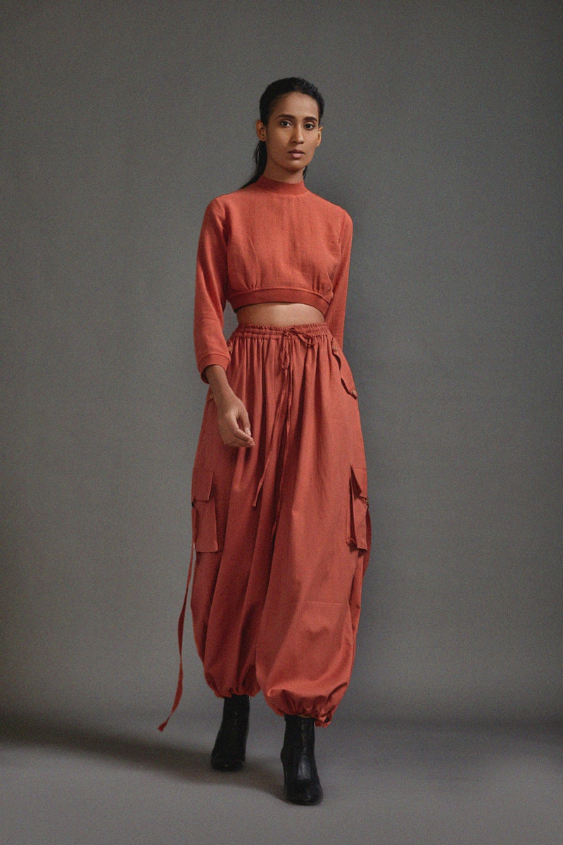 Rust Crop Top And Cargo Set – WAREHOUSE